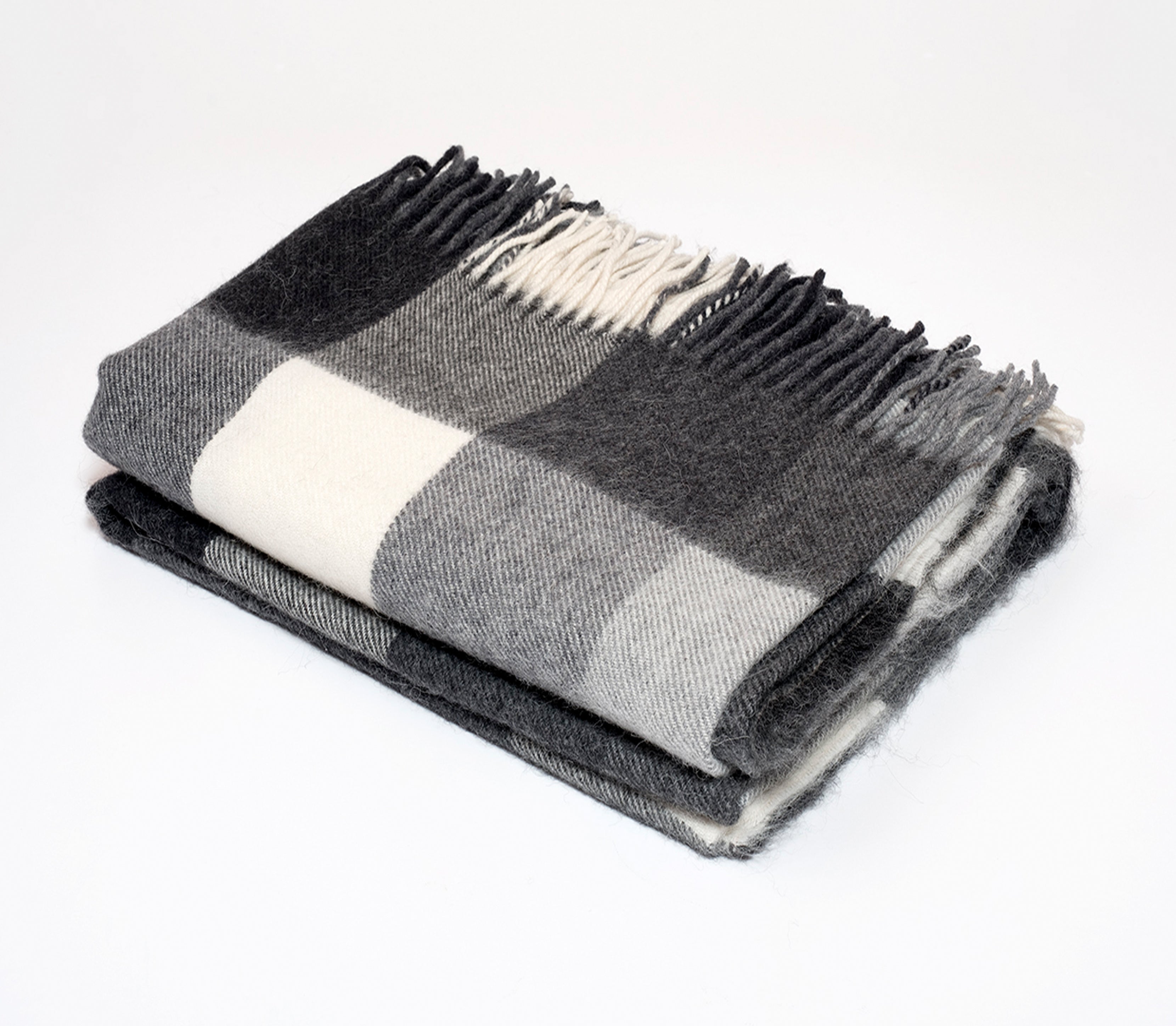 Alpaca Classic Check Throw Black/Cream – Harlow Henry